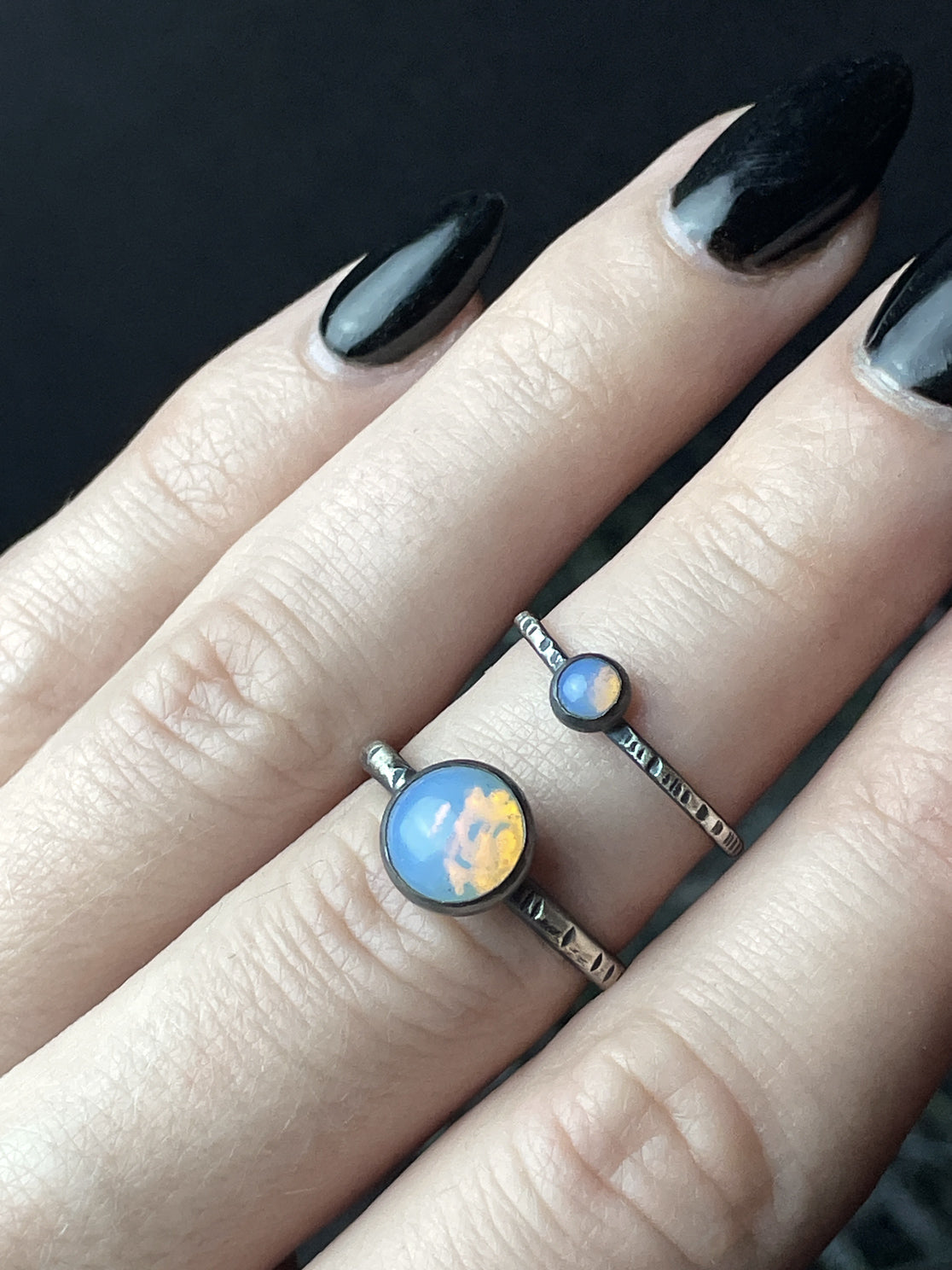 Lavender & Peach Psychedelic Stacking Rings – Hypnovamp
