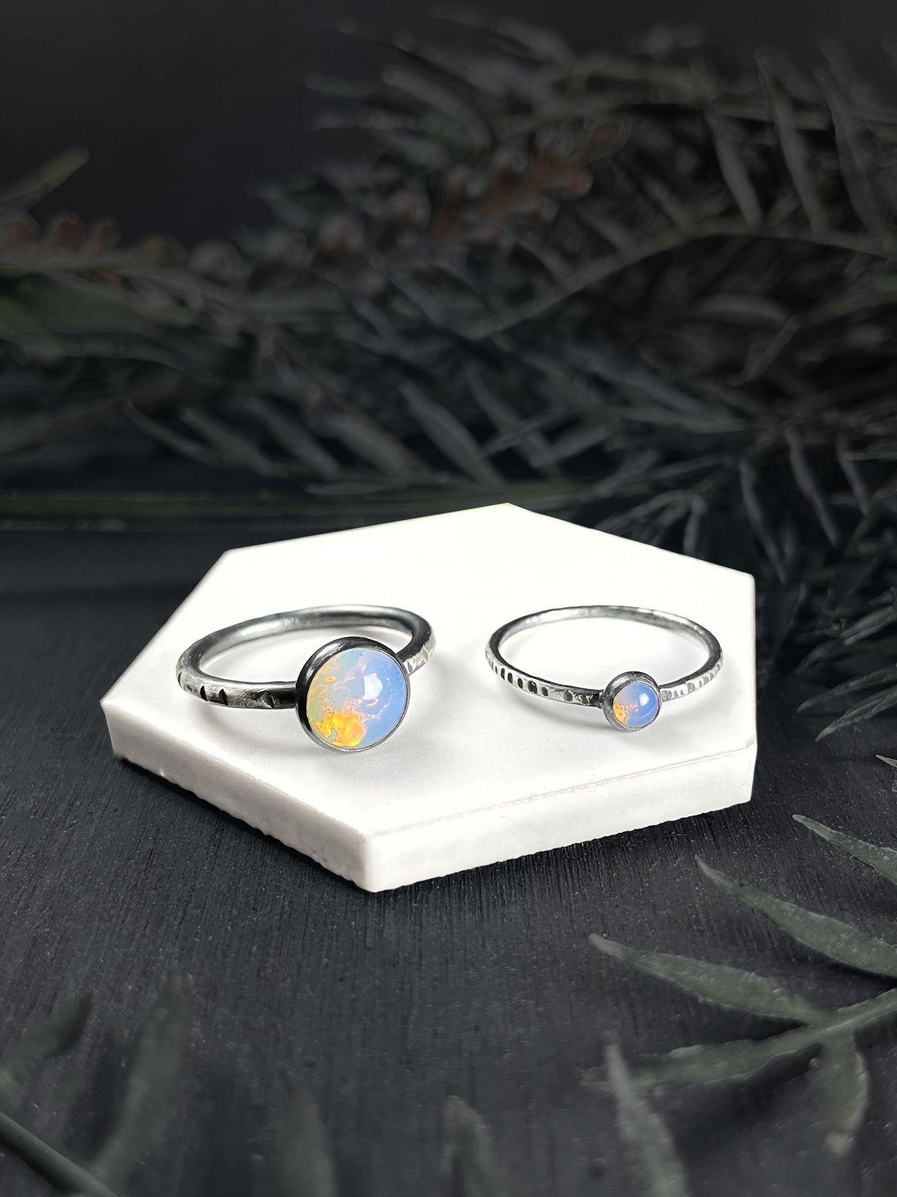 Lavender & Peach Psychedelic Stacking Rings – Hypnovamp