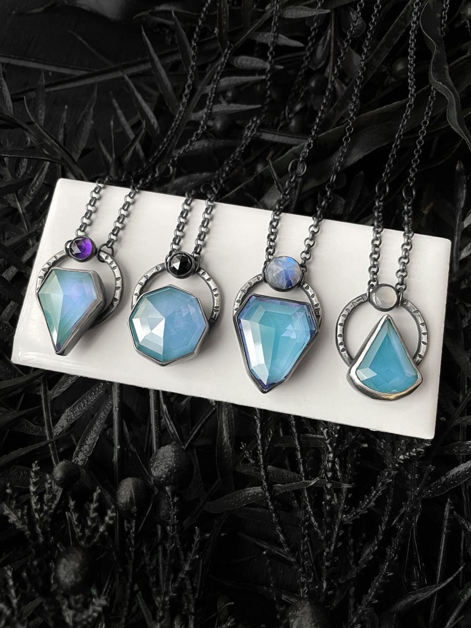 Handmade Silver Glow in the Dark Necklaces - Space-Age Glow Jewelry ...